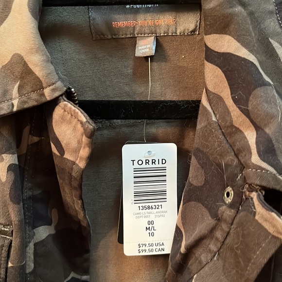 torrid | Jackets & Coats | Torrid Twill Nwt Camo Anorak Jacket Size 0 ...